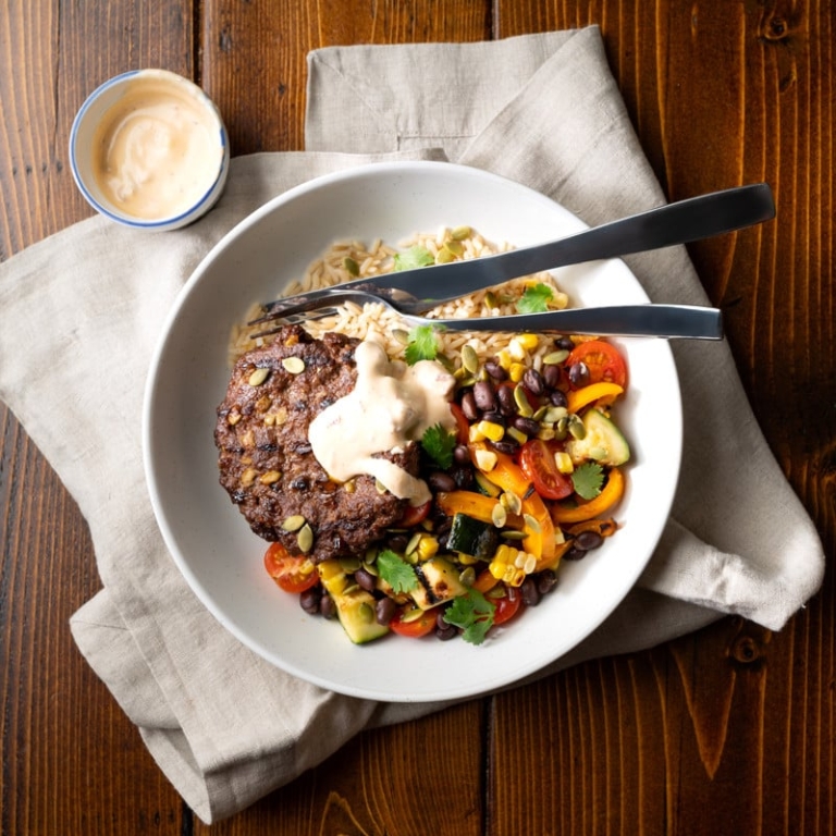 Cuban Picadillo Burger Rice Bowl - Canadian Beef | Canada Beef